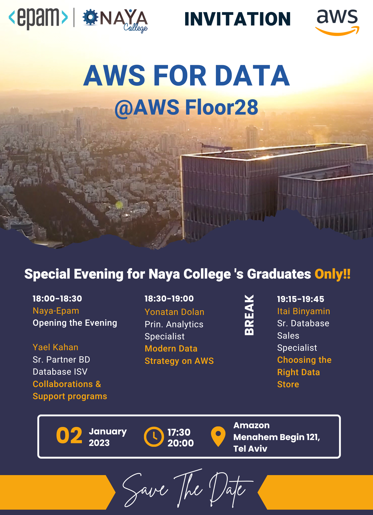 הרשמה לאירוע AWS - NAYA College
